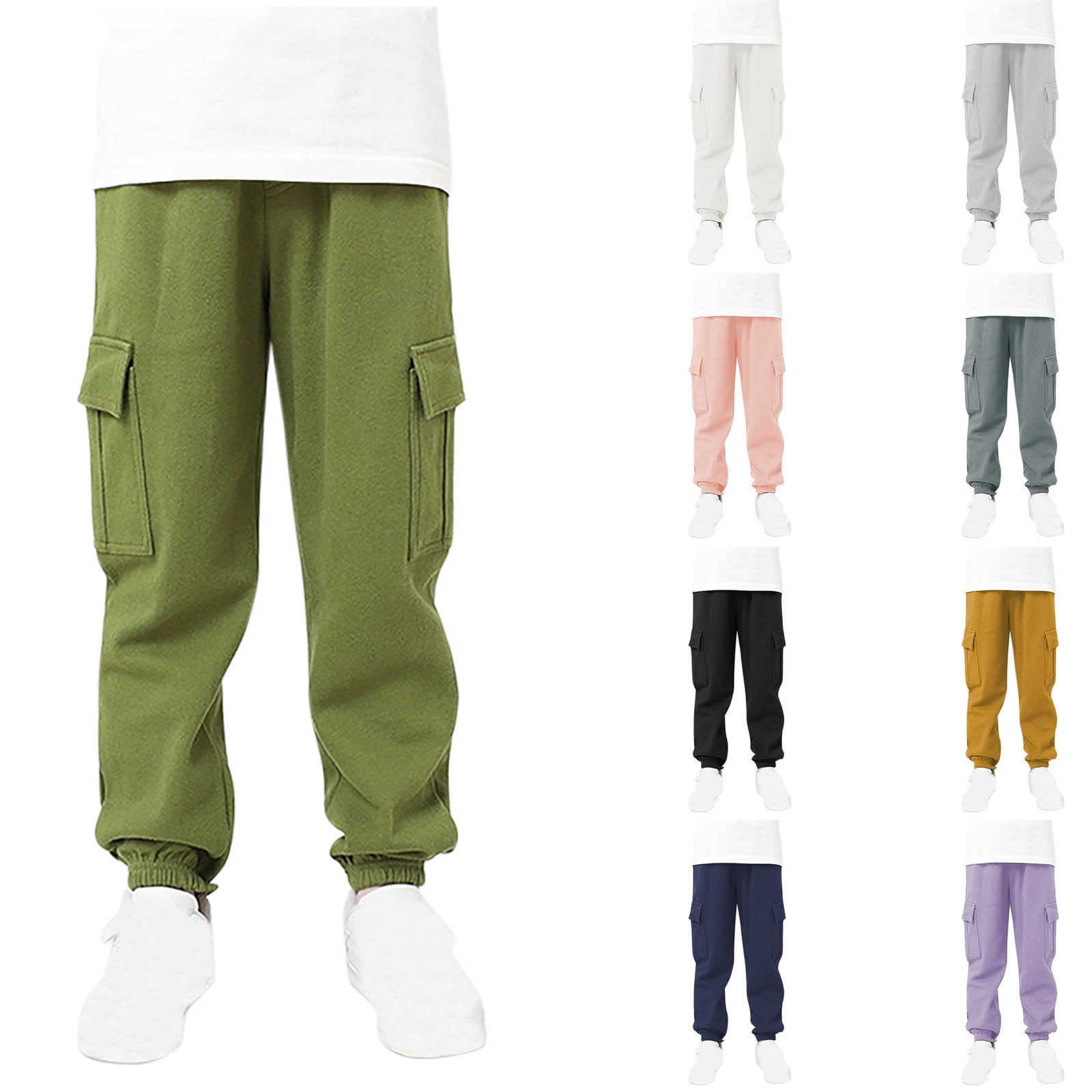 Antinious Toddler Boys Fall Winter Savings Cargo Pants Sweatpants Solid ...