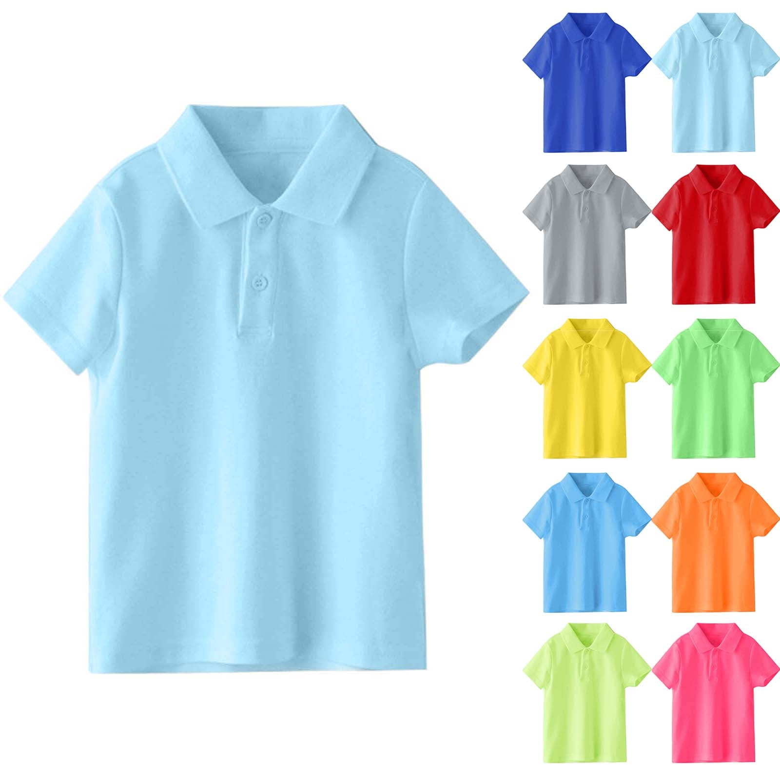 Antinious Toddler Boys Summer Casual Solid Short Sleeve Round Neck ...