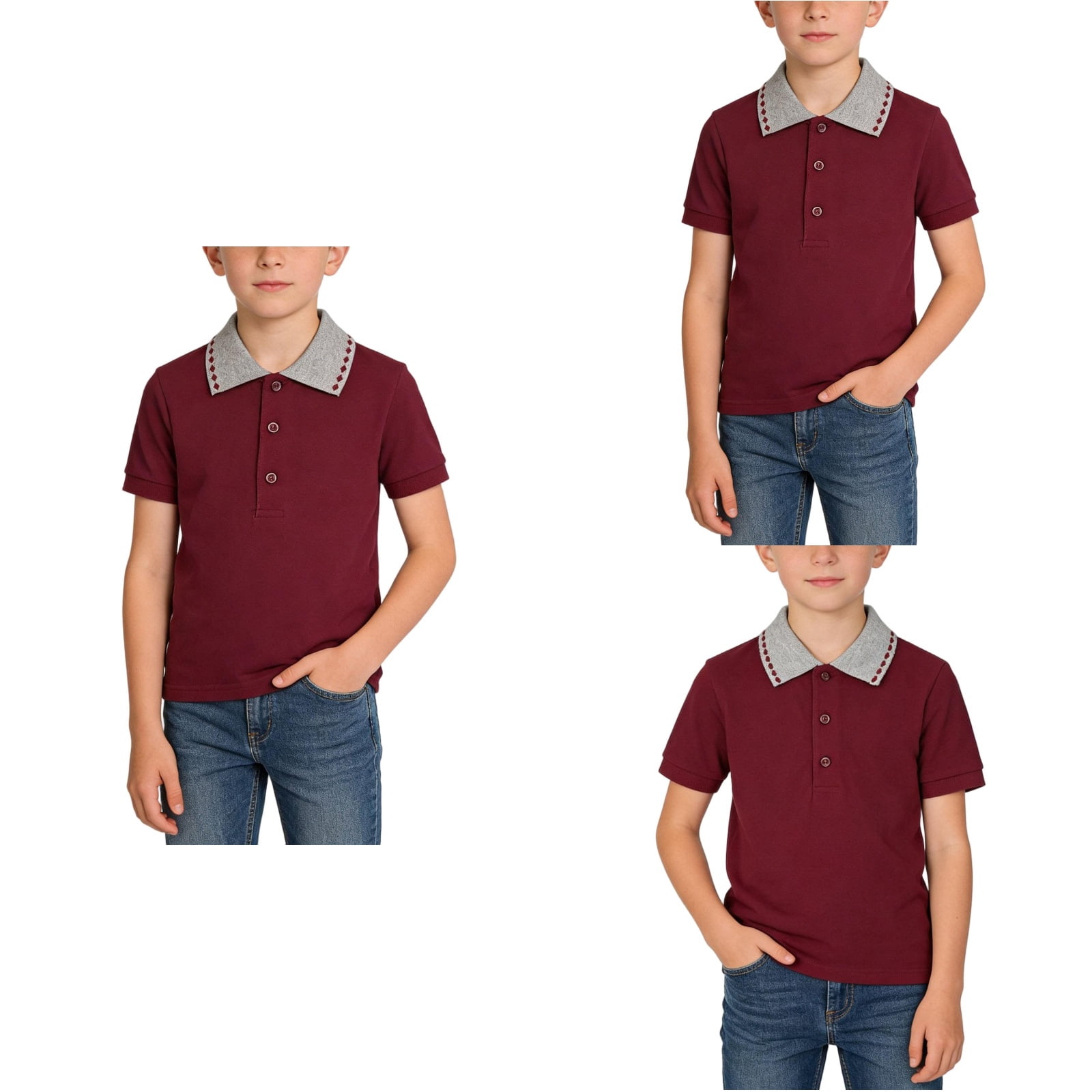 Antinious Toddler Button up Short Sleeve School Uniform Comfortable ...
