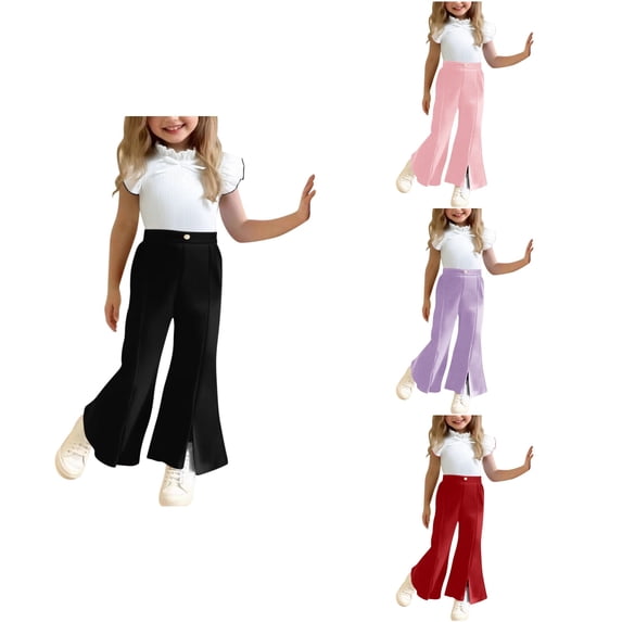 Antinious Toddler Girls Summer Ruffle Tops with Flared Pants Stylish ...