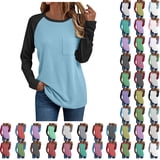 Antinious Women Long Sleeve Round Neck Solid Everyday Casual ...