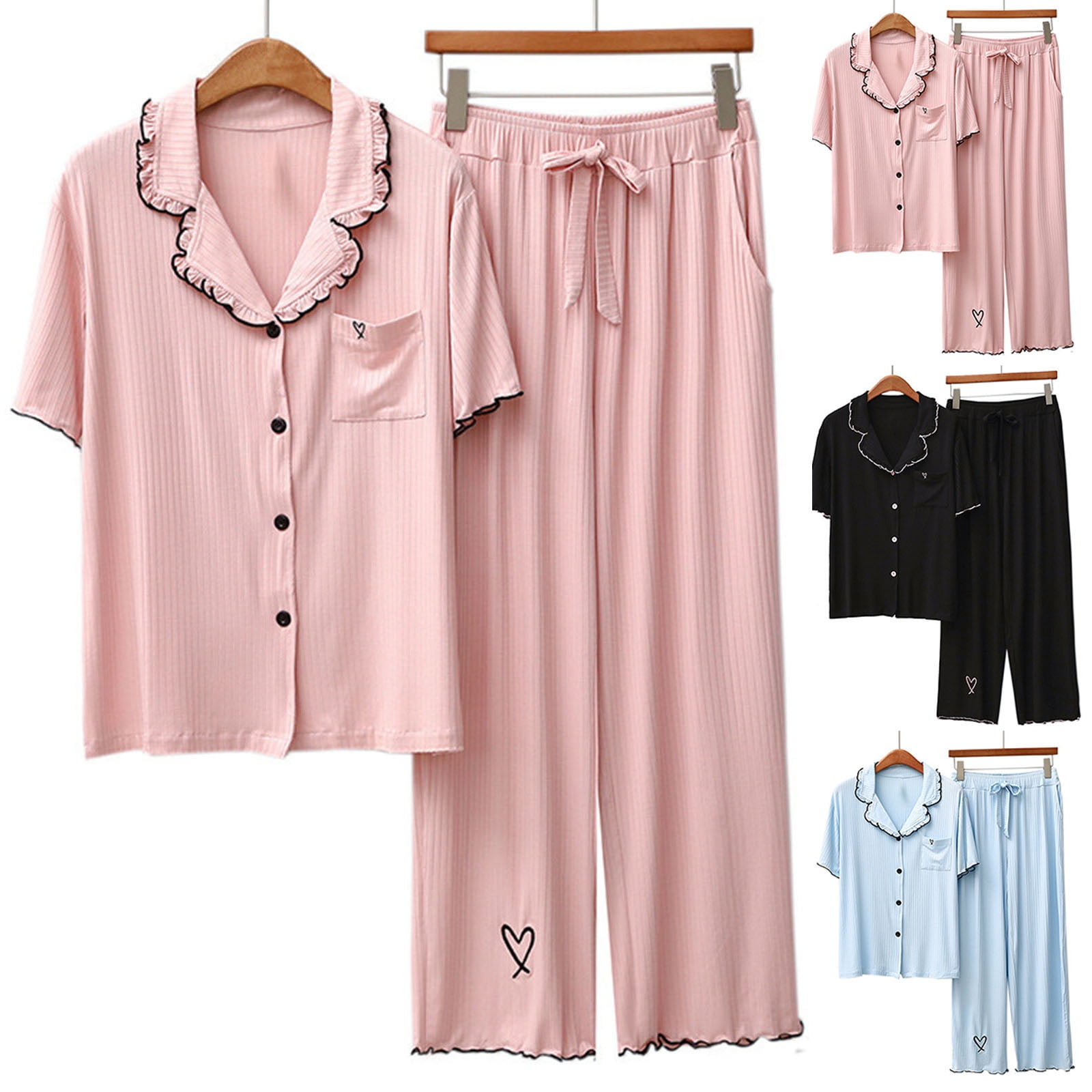 Antinious Women Solid Color Collar Double Cardigan Short Sleeve Short ...