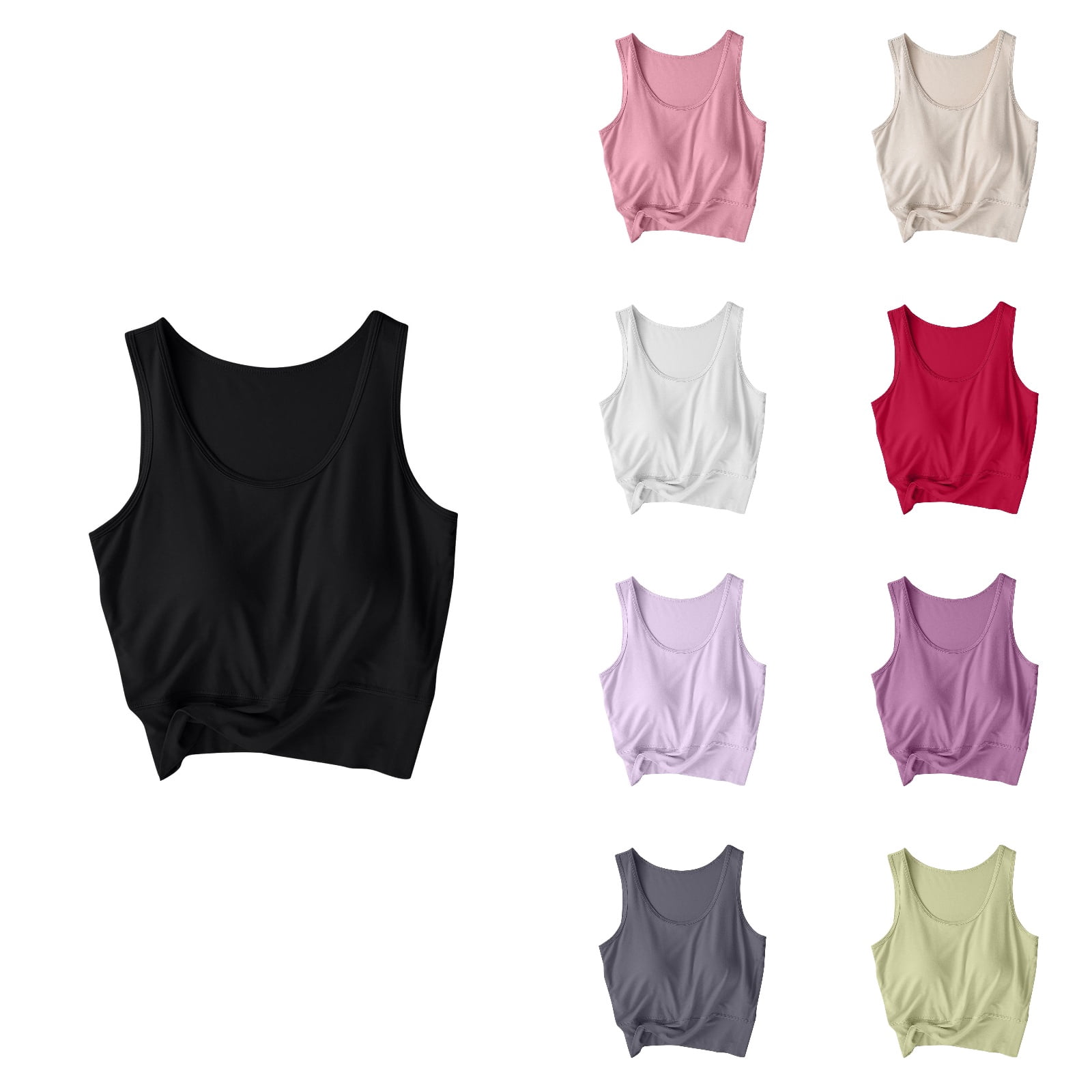 Antinious Women Solid Crewneck with Chest Pads Stretch Short Length ...