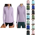 Antinious Women Solid Long Sleeve Zipper Breathable Sun Protection ...