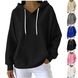 Antinious Women Solid Loose Knit Drawstring Round Neck Long Sleeve Fall ...