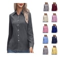 Antinious Women V-Neck Long Sleeve Solid Loose Comfortable Outdoor ...