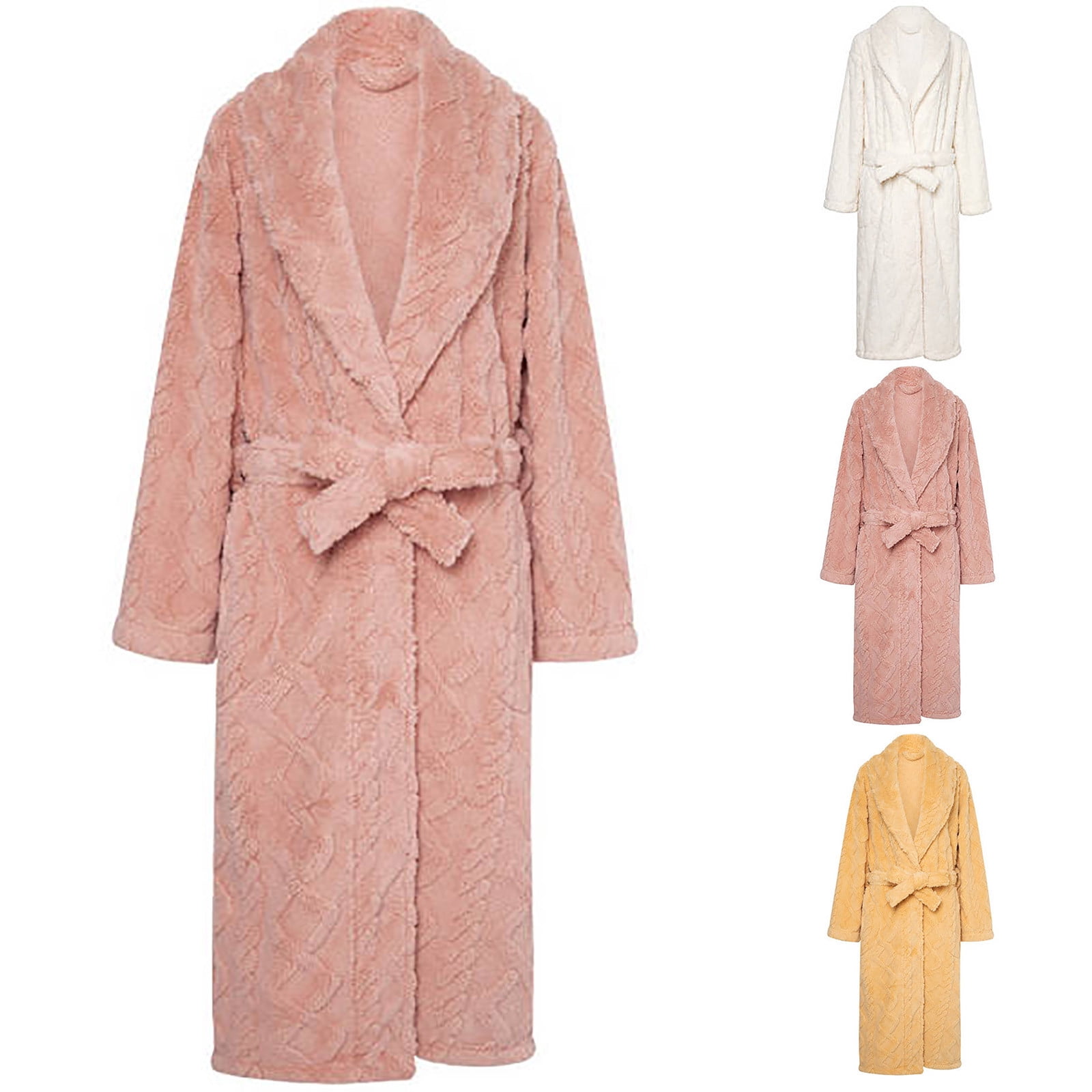 Antinious Women Velvet Solid Casual Long Robe Comfy Sleepdress ...