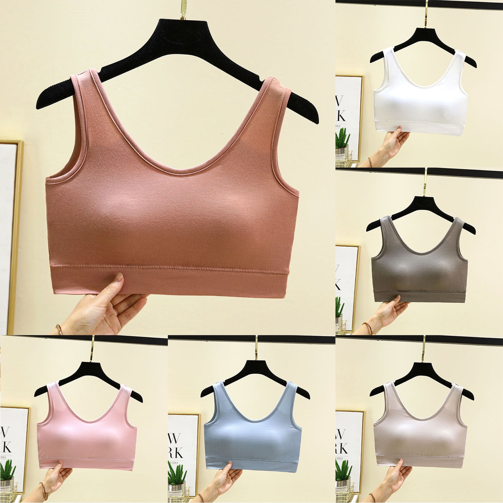Antinious Womens Solid Backless Seamless Push-Up U-Shaped Back ...
