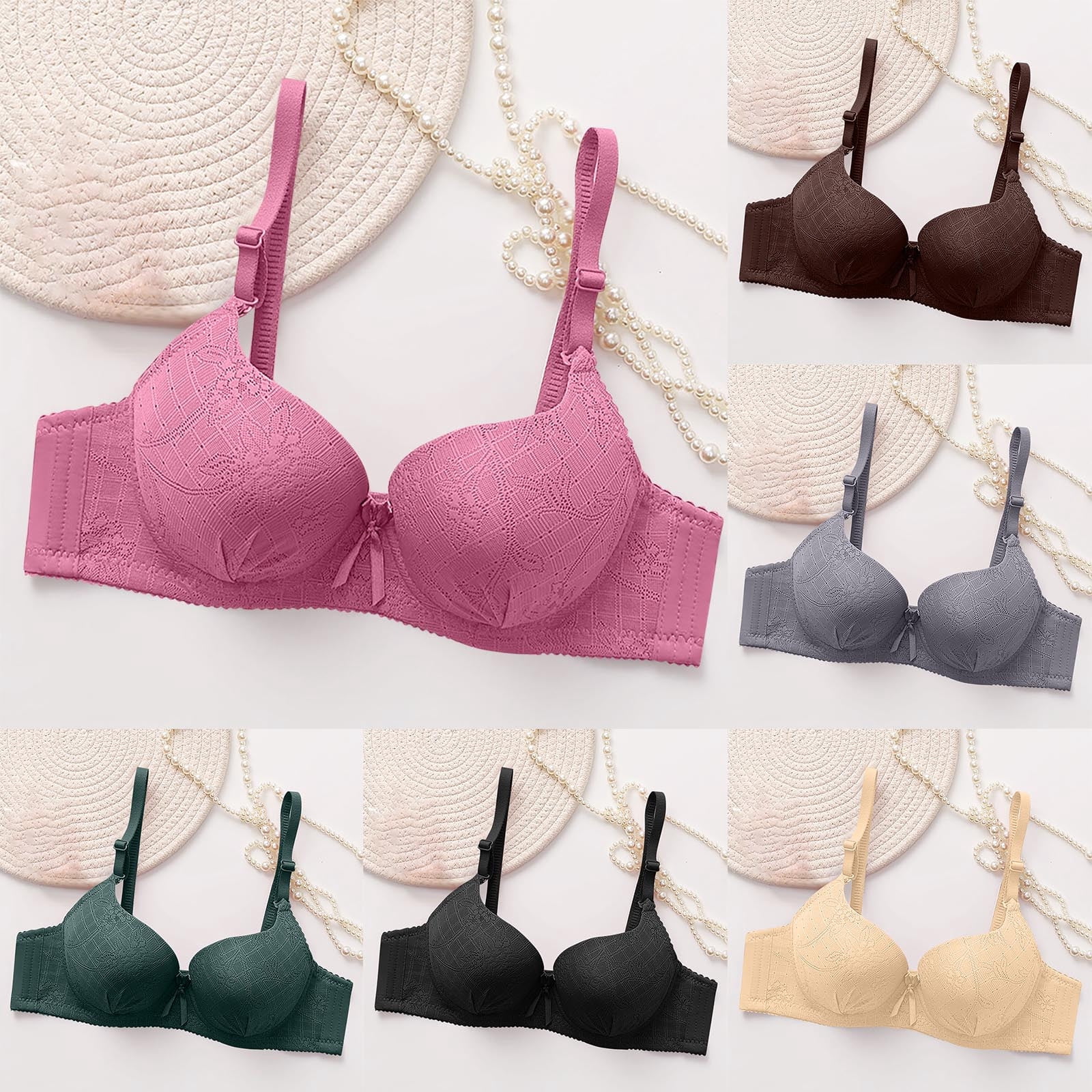 Antinious Women Solid Wireless Backless Support Comfortable Everyday ...