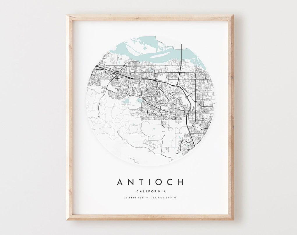 Antioch Map Print, Antioch Map Poster City Wall Art, Ca Road Map ...