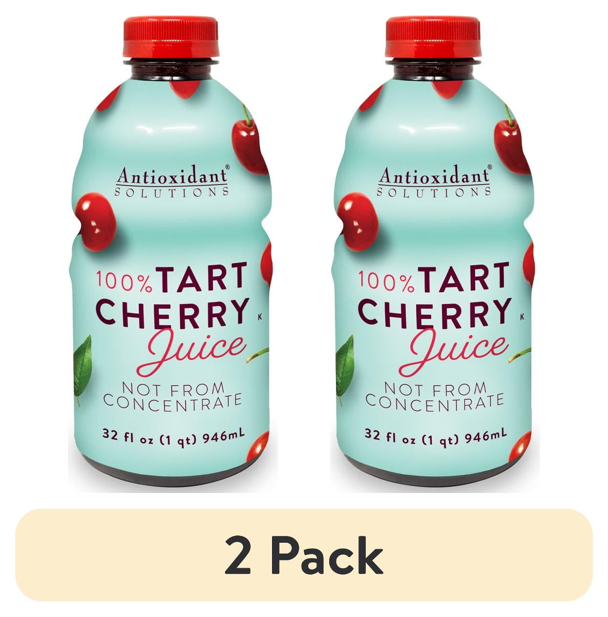 (2 pack) Antioxidant Solutions 100% Tart Cherry Juice not from Concentrate, 32 fl oz. - Walmart.com