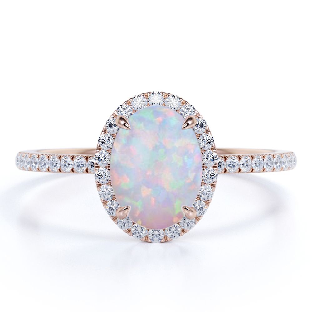 Star K Oval 8x6 Genuine Opal Love Promise Ring - Walmart.com