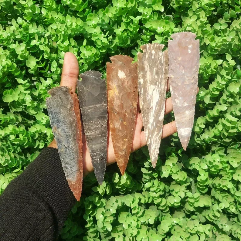 Antique 5 pcs Bulk Fancy Jasper Arrowhead Set For Home Décor Jewelry ...