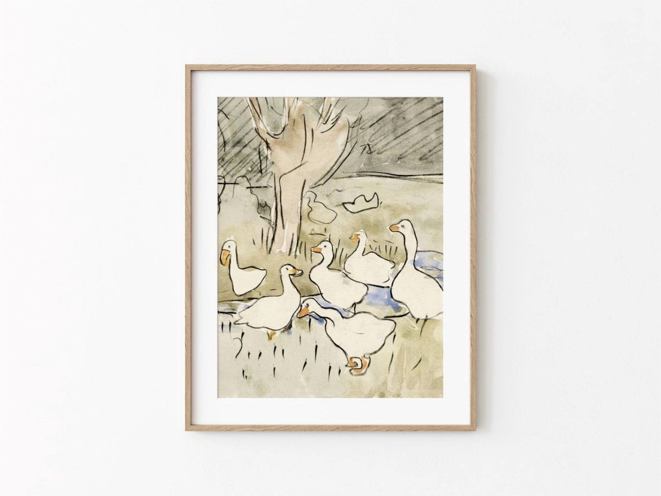 Antique Abstract Duck Printable Vintage White Ducks Nursery Wall Art ...