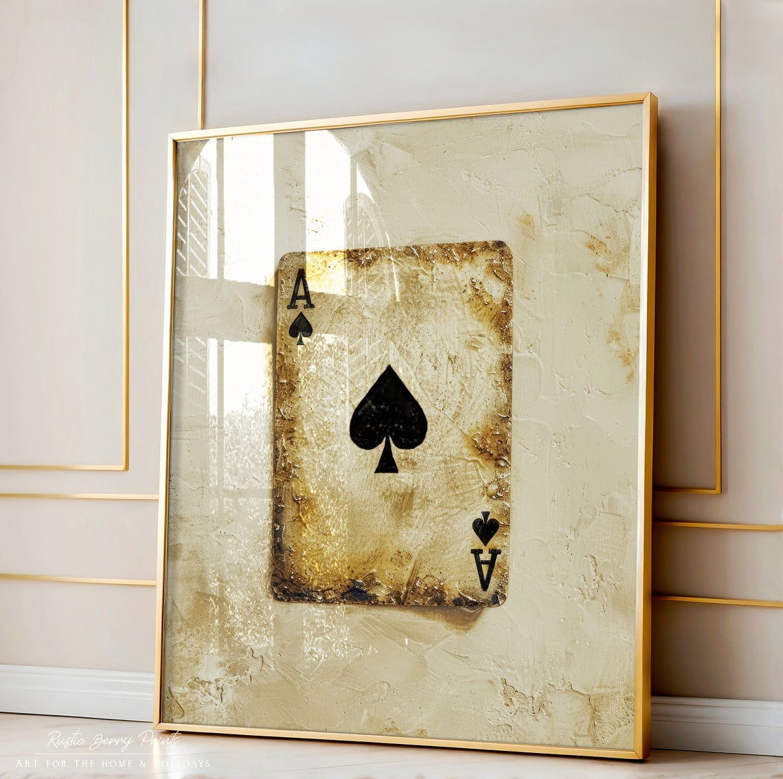 Antique Ace Of Spades Art Print Trendy Wall Art Playing Card Poster ...