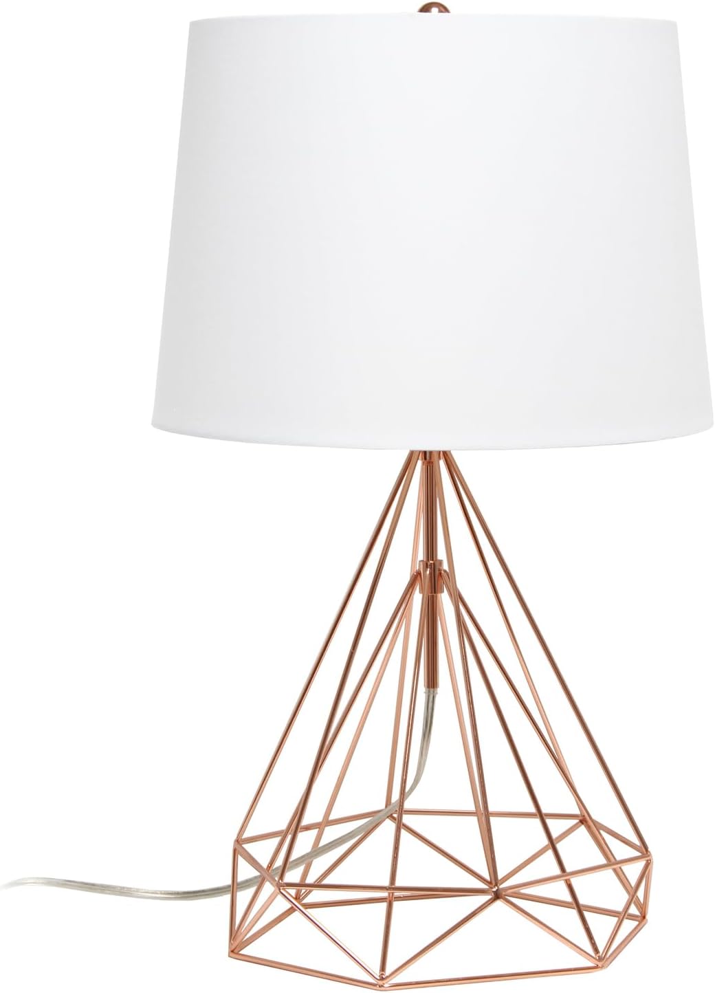 Antique Ambiance Gold Wired Table Lamp, 1 x 60W Required with Rose Gold ...