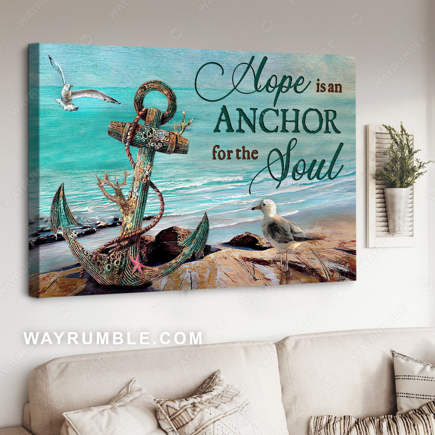 Antique Anchor, Brilliant Ocean, Seagull, Hope Is An Anchor For The ...