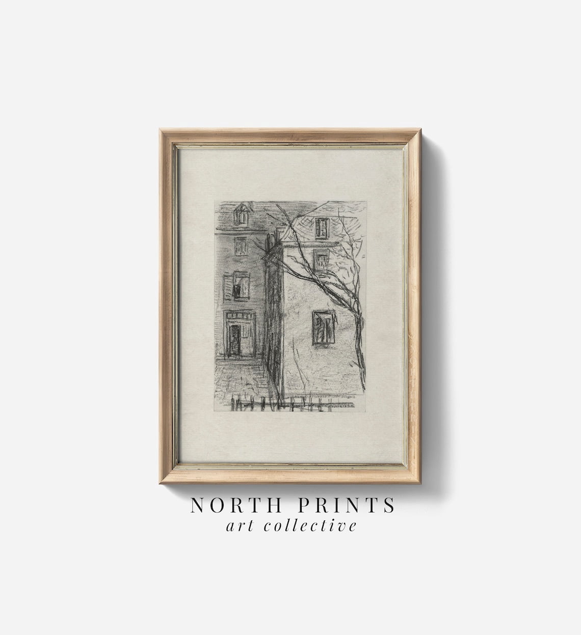 Antique Architecture Sketch Neutral Cityscape Poster, Unframed Size ...
