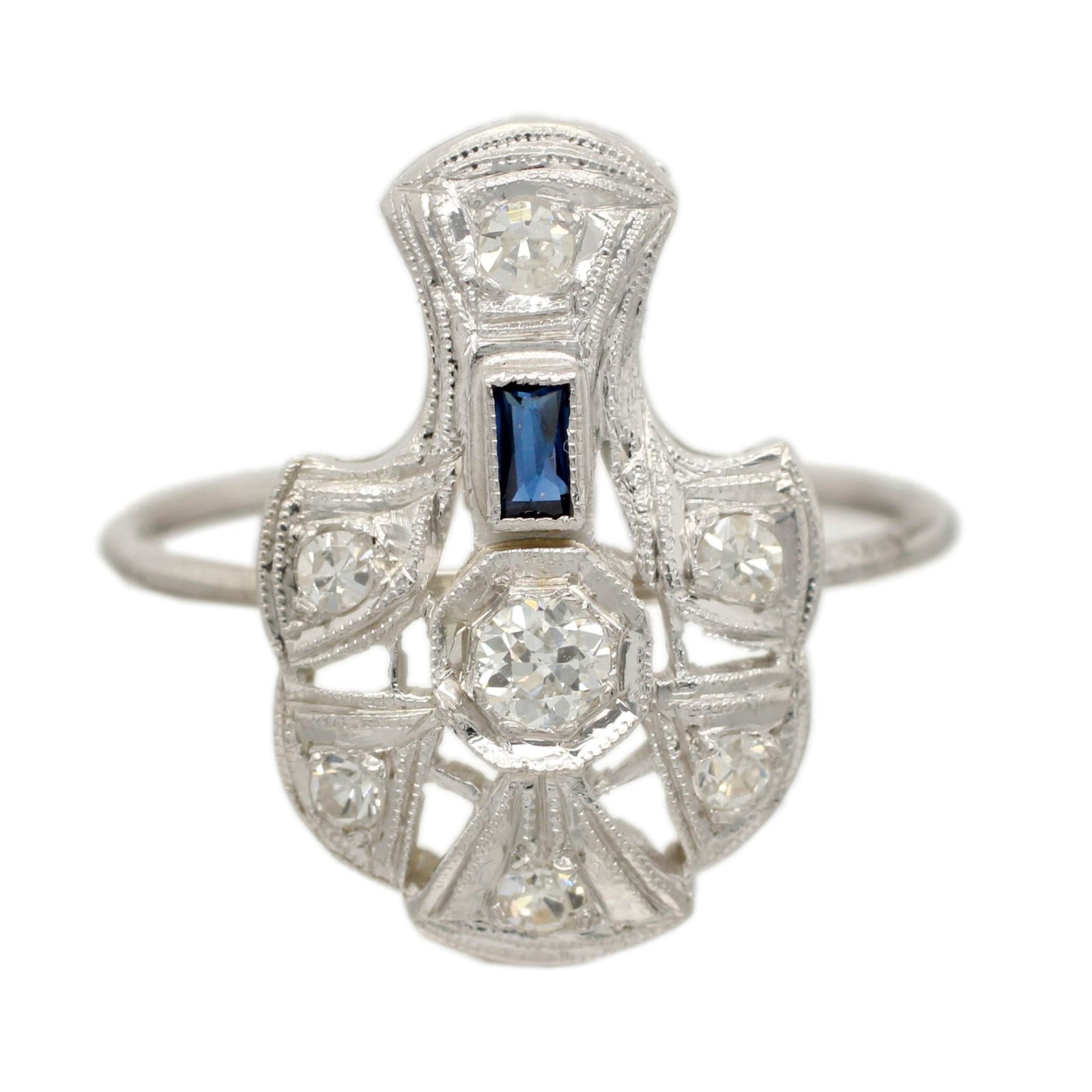 Antique Art Deco Filigree Wedding Ring, Womne's Vintage Engagement Ring ...