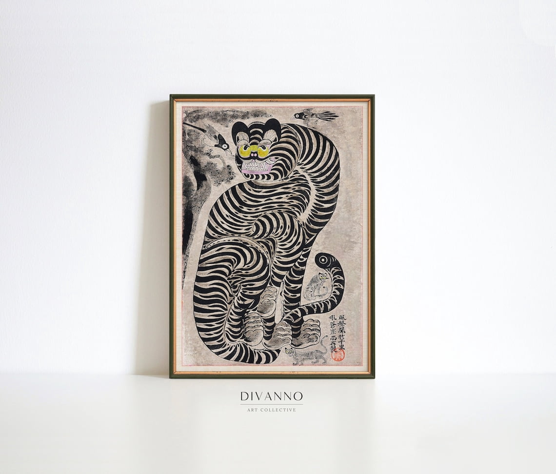 Antique Asian Talisman Tiger Poster, Unframed Size 8x12 - Walmart.com