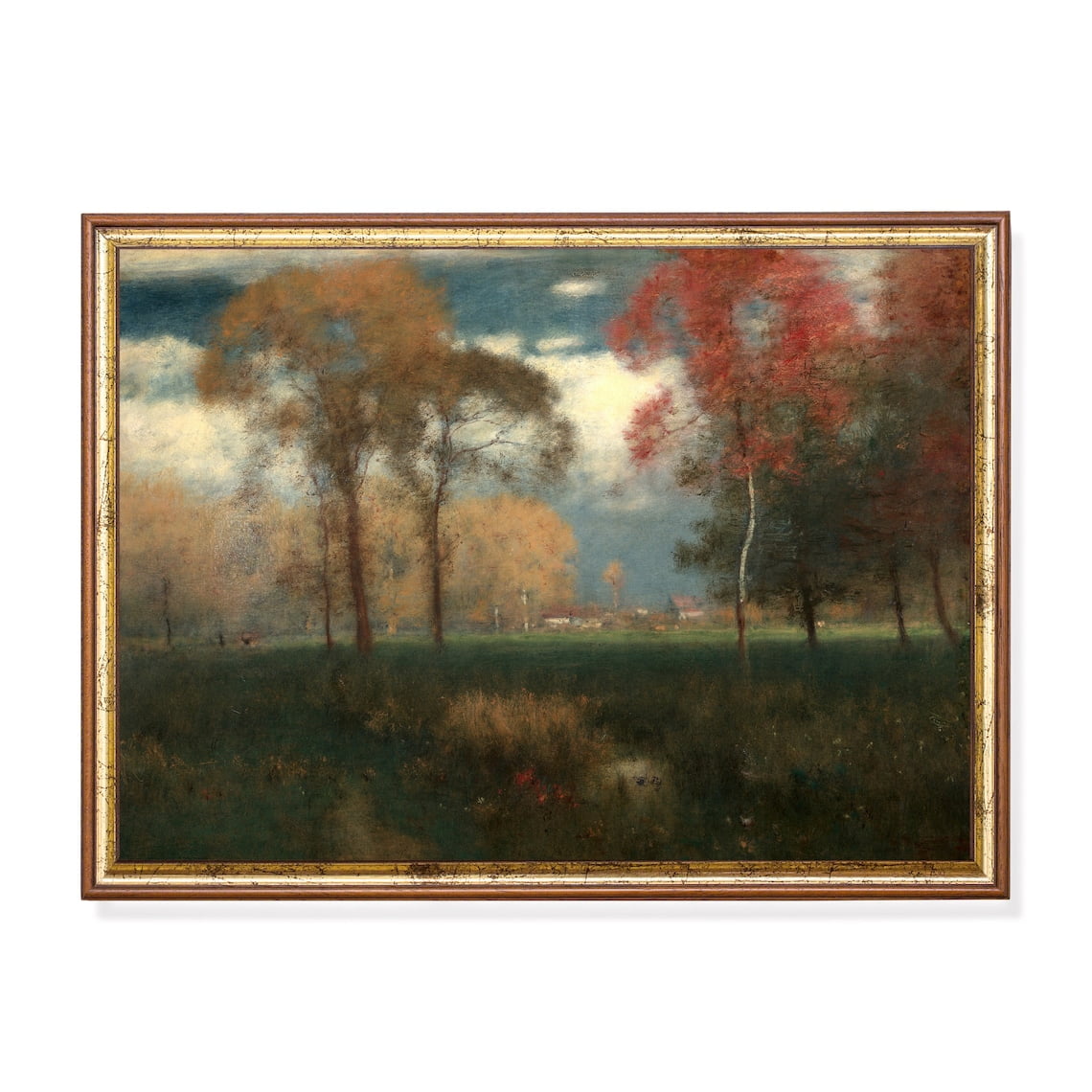 Antique Autumn Landscape Poster Rustic Cottagecore Wall Art Home Decor ...