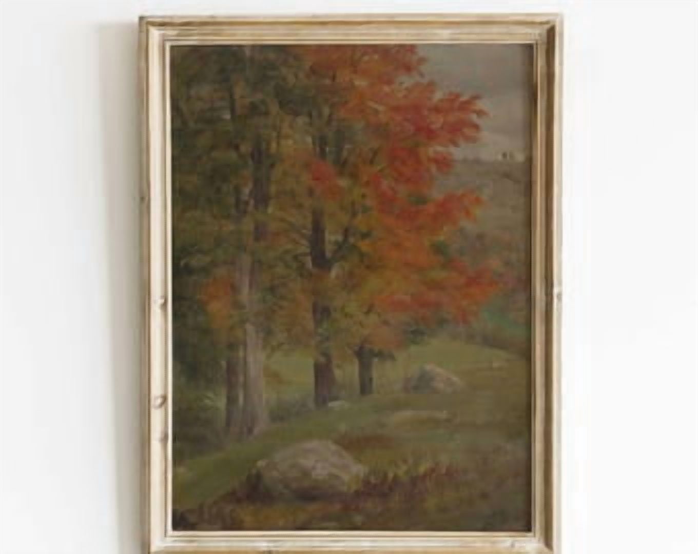 Antique Autumn Landscape Poster Vintage Fall Wall Art , Poster Print ...