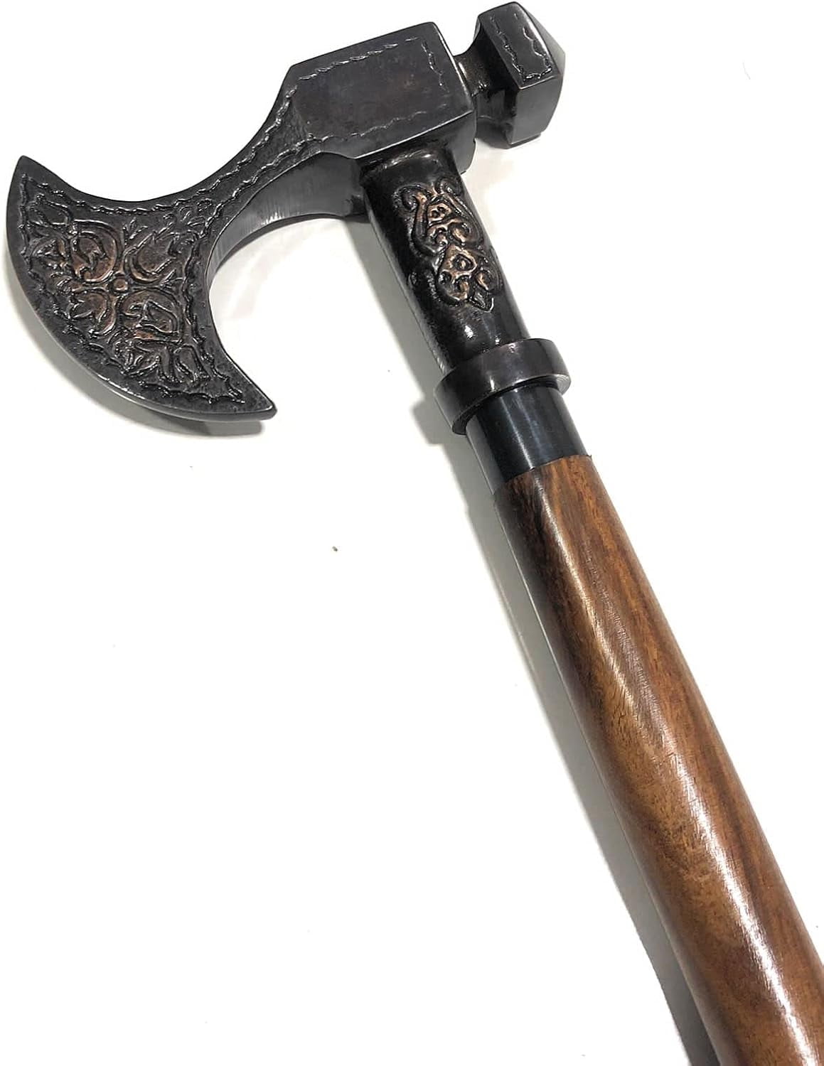 Antique Axe Viking Walking Stick Canes Red Wood Three Fold Unique ...