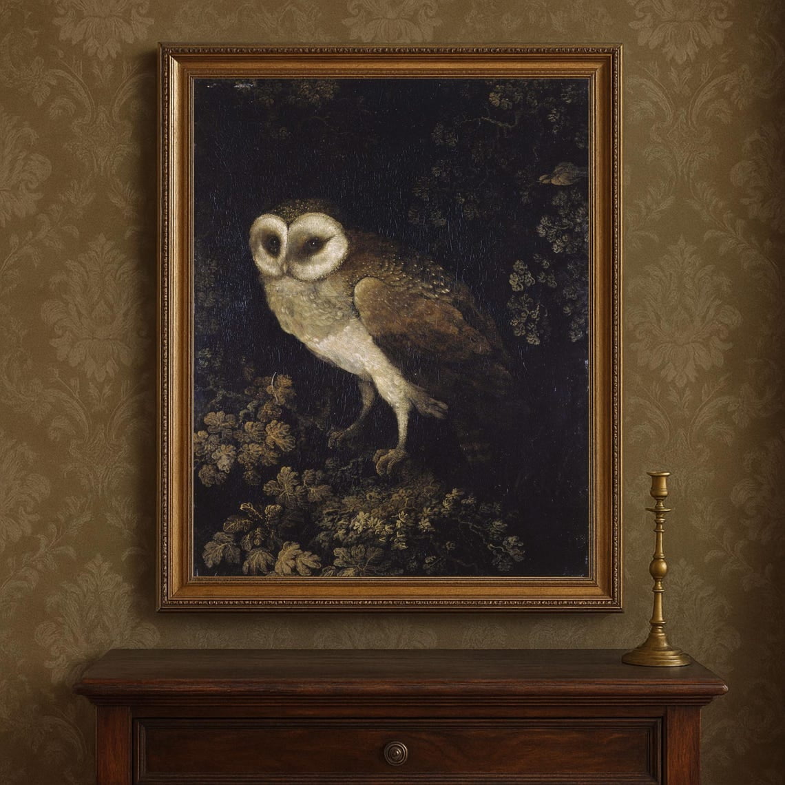 Antique Barn Owl Poster Moody Dark Academia Wall Art Home Decor, 8x12 ...
