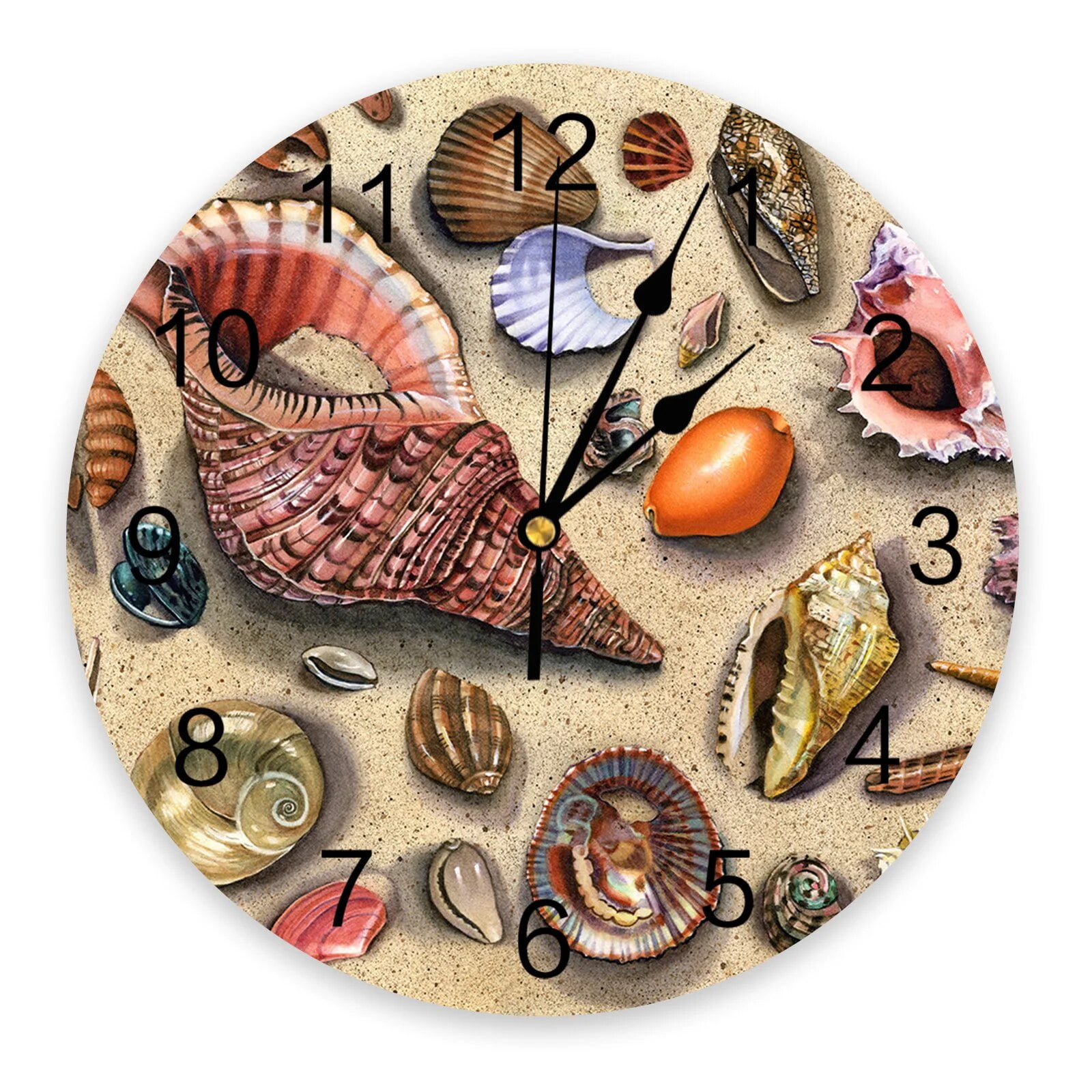 Antique Beach Conch Shells Wall Clock Modern Design Living Room ...