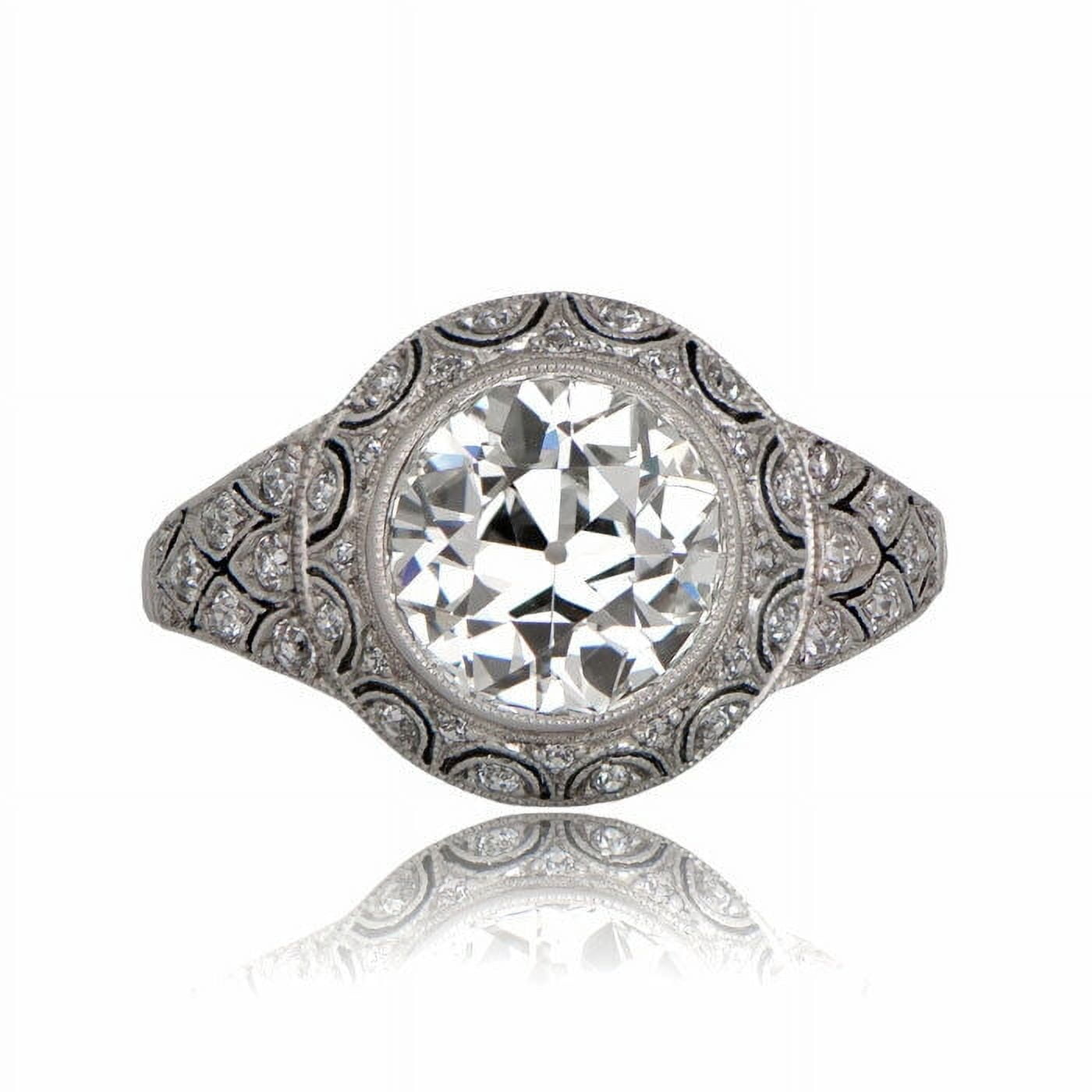 Antique Bezel Set Diamond Engagement Ring 2.3 Ct Diamond 14K White Gold ...