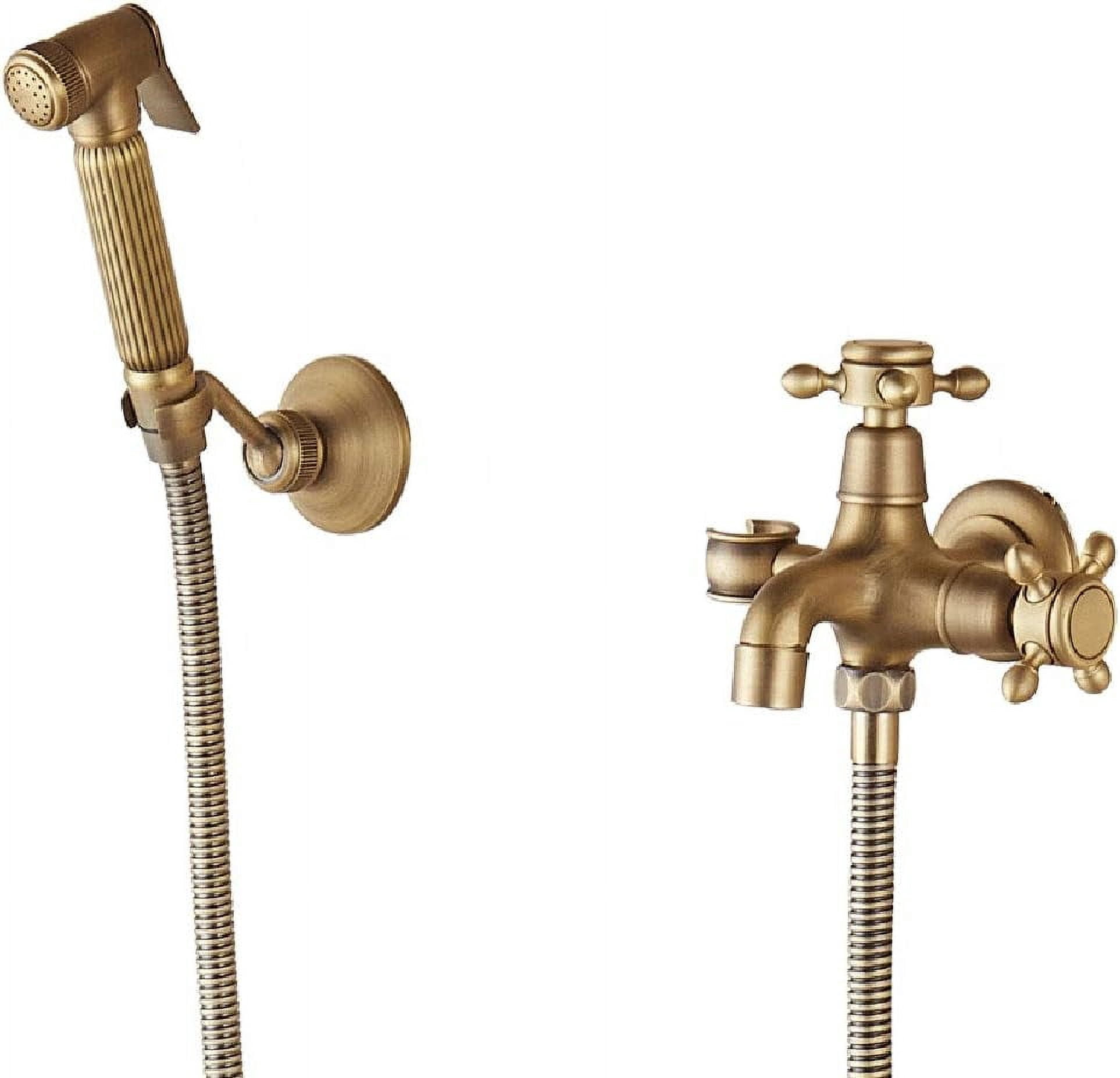 Antique Bidet Sprayer Faucet Set with Cold Water Brass Wall Mount ...
