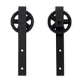 Antique Big Rollers Steel Sliding Barn Wood Door Hardware Kit, Closet ...