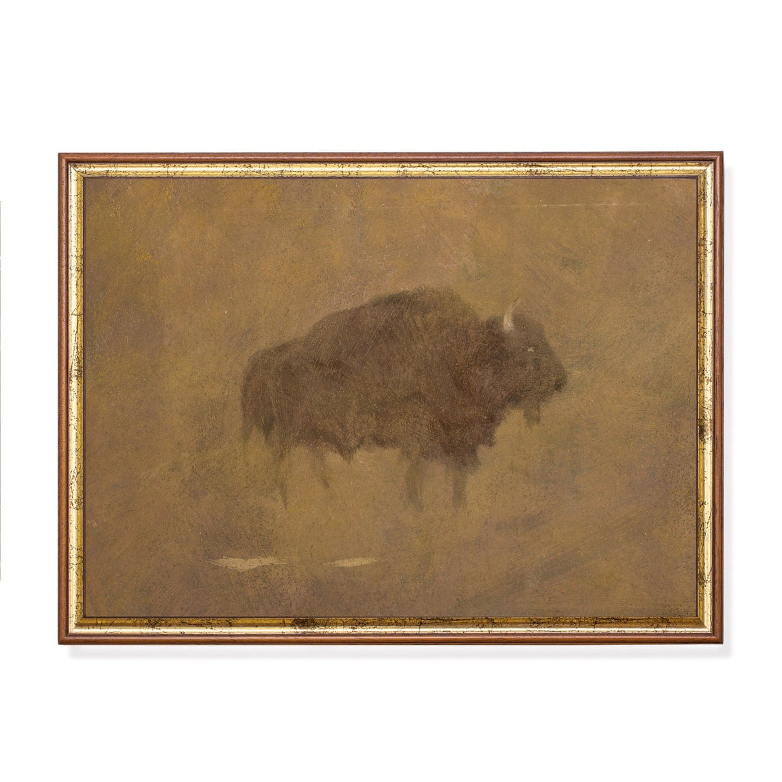 Antique Bison Rustic Western Wildlife Art Home Decor UNFRAMED Poster ...