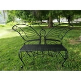 Antique Black Metal Butterfly Bench - Walmart.com