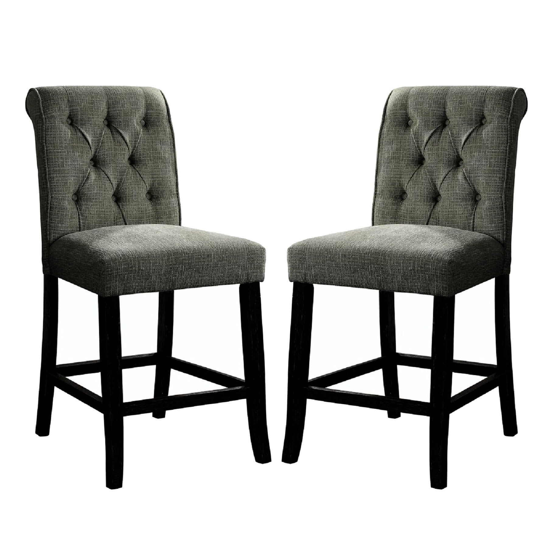 Antique Black and Gray Counter Chairs | Padded Seats for Comfort | Wood ...