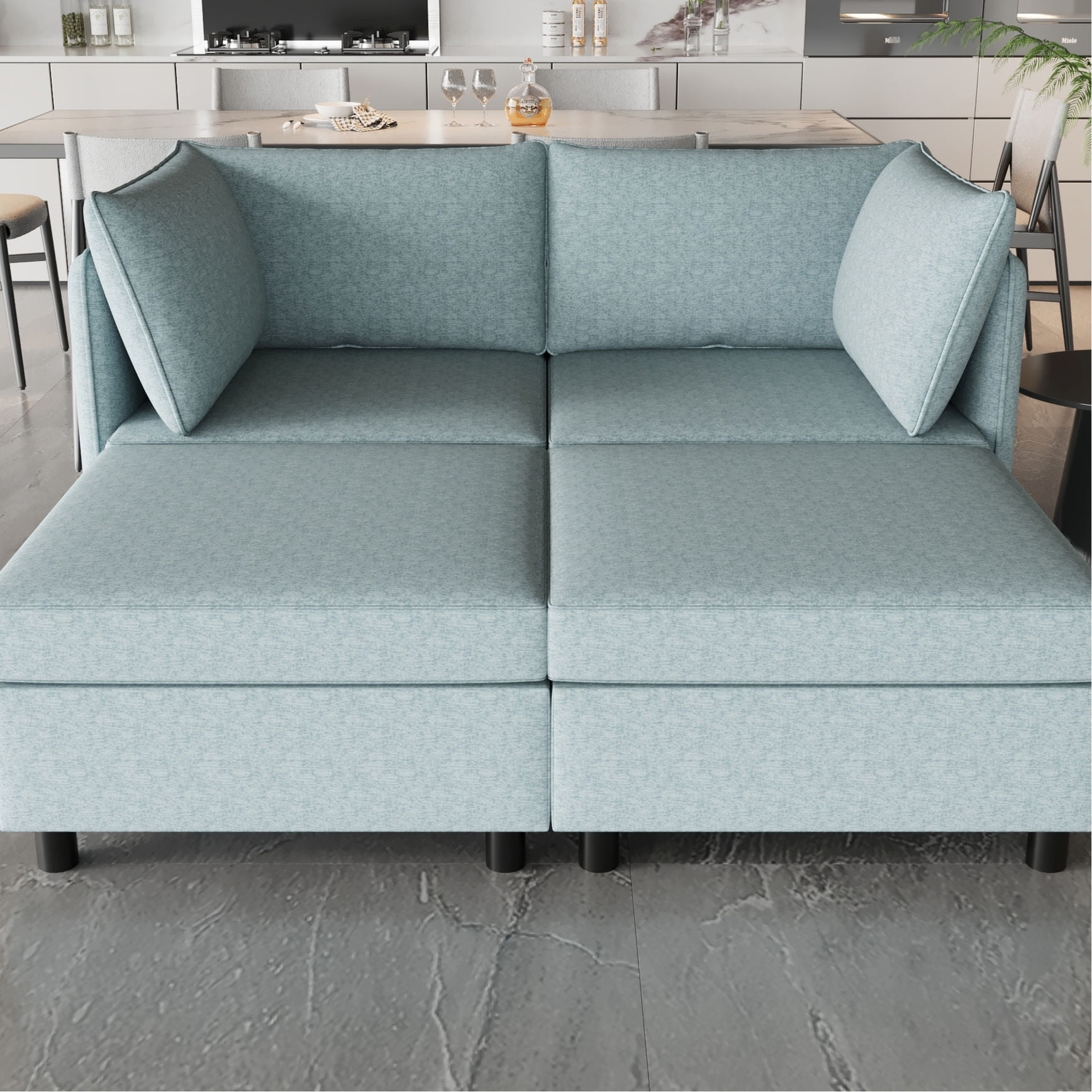 Antique Blue Sofa with High - capacity Storage - Comfortable Seating ...
