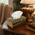 Antique Book Style Tissue Box Cover Decorative Stacked Books Composite ...