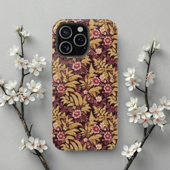Antique Botanical Phone Case Floral Fern Pattern for iPhone 17 through ...
