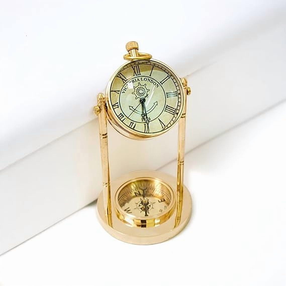Norville Brass Table Clock - desk watch clock for table room , 5 Inch ...