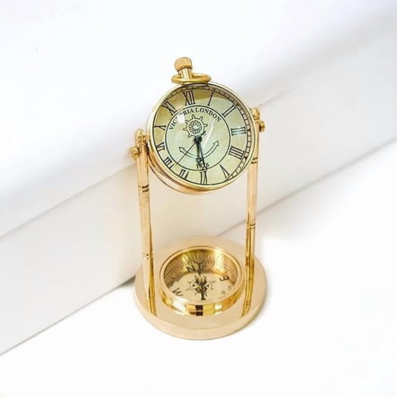 Norville Brass Table Clock - desk watch clock for table room , 5 Inch ...