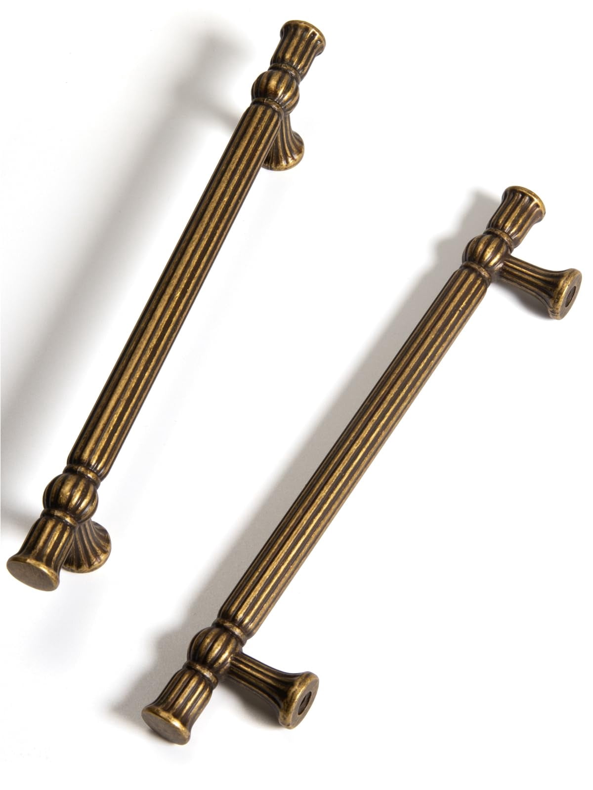 Antique Brass Cabinet Pulls - 5"(128mm) Hole Center Classic Vintage ...