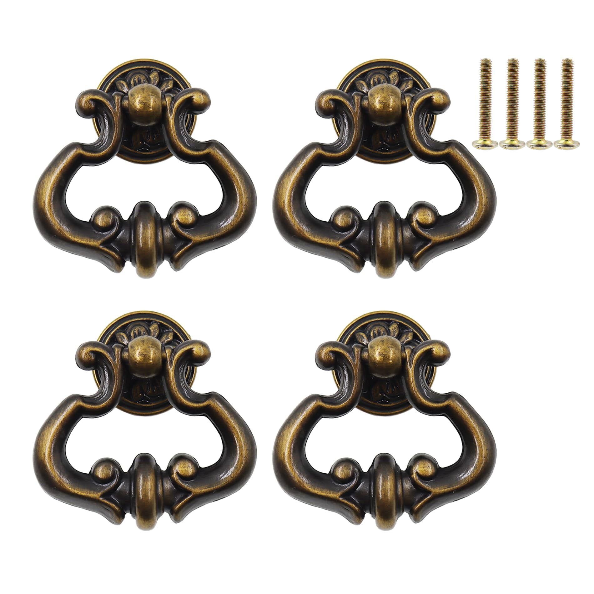 Antique Brass Cabinet Pulls, Zinc Alloy Ring Handles,Drop Pulls,Metal ...