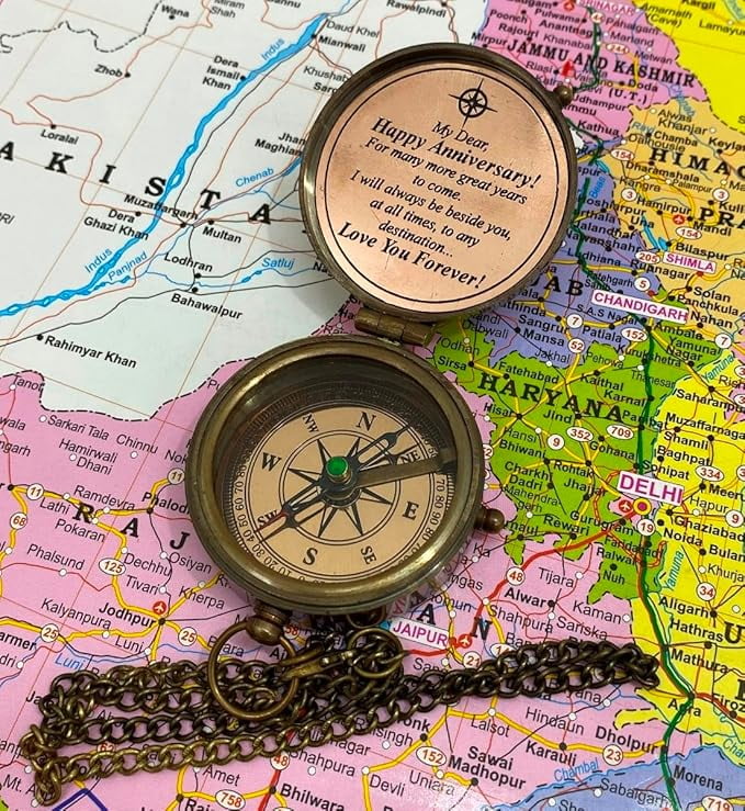 Antique Brass Compass Functional Direction Compasses Compass with ...