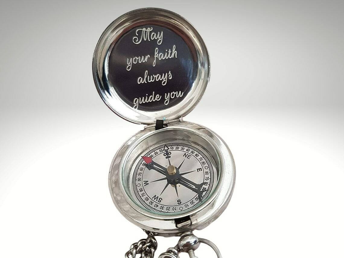 Antique Brass Compass Personalized Compass Engraved Compass Pocket ...