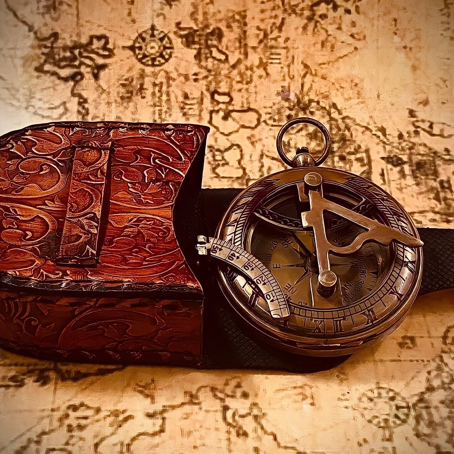 Antique Brass Compass Personalized Vintage Sundial Compass For ...