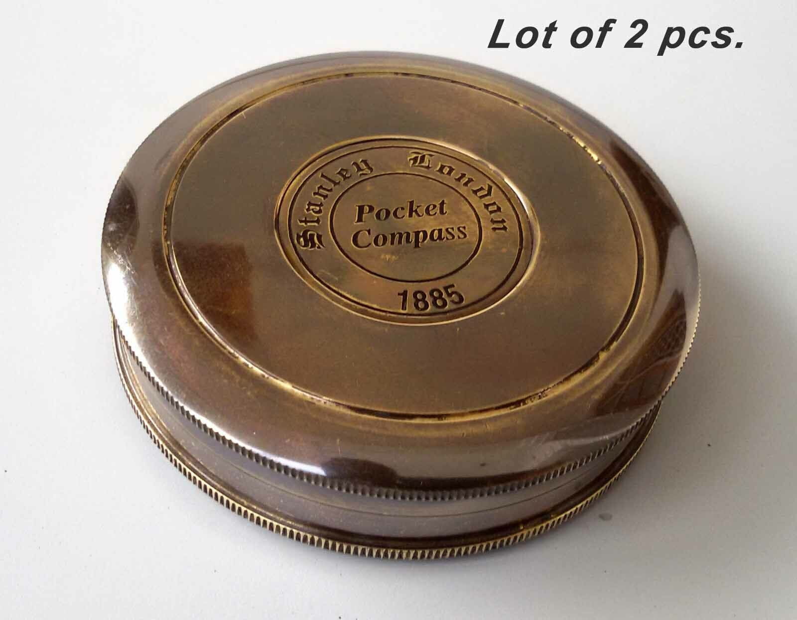Antique Brass Compass Vintage Stanley London 1885 Compass Marine Gift ...