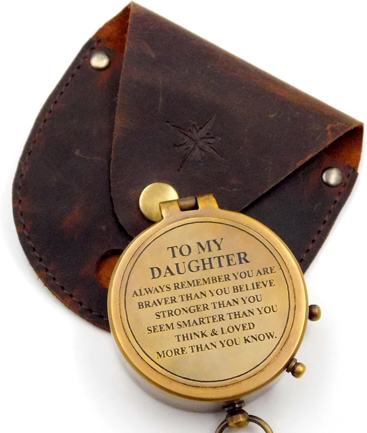 Antique Brass Compass for Daughter Motivational Education Handmade with ...