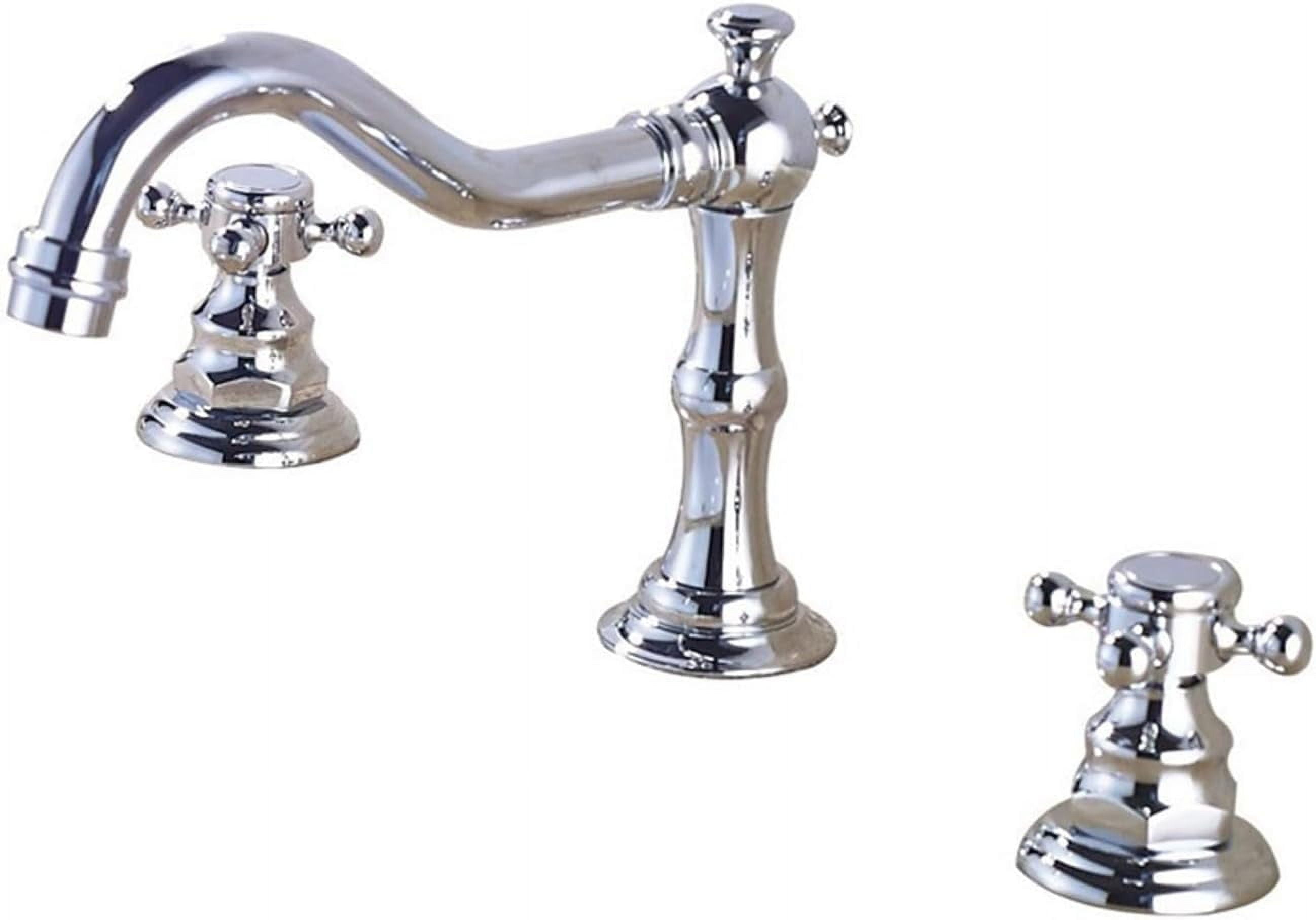Antique Brass Deck Mounted Basin Faucet Widespread Bathroom Sink ...
