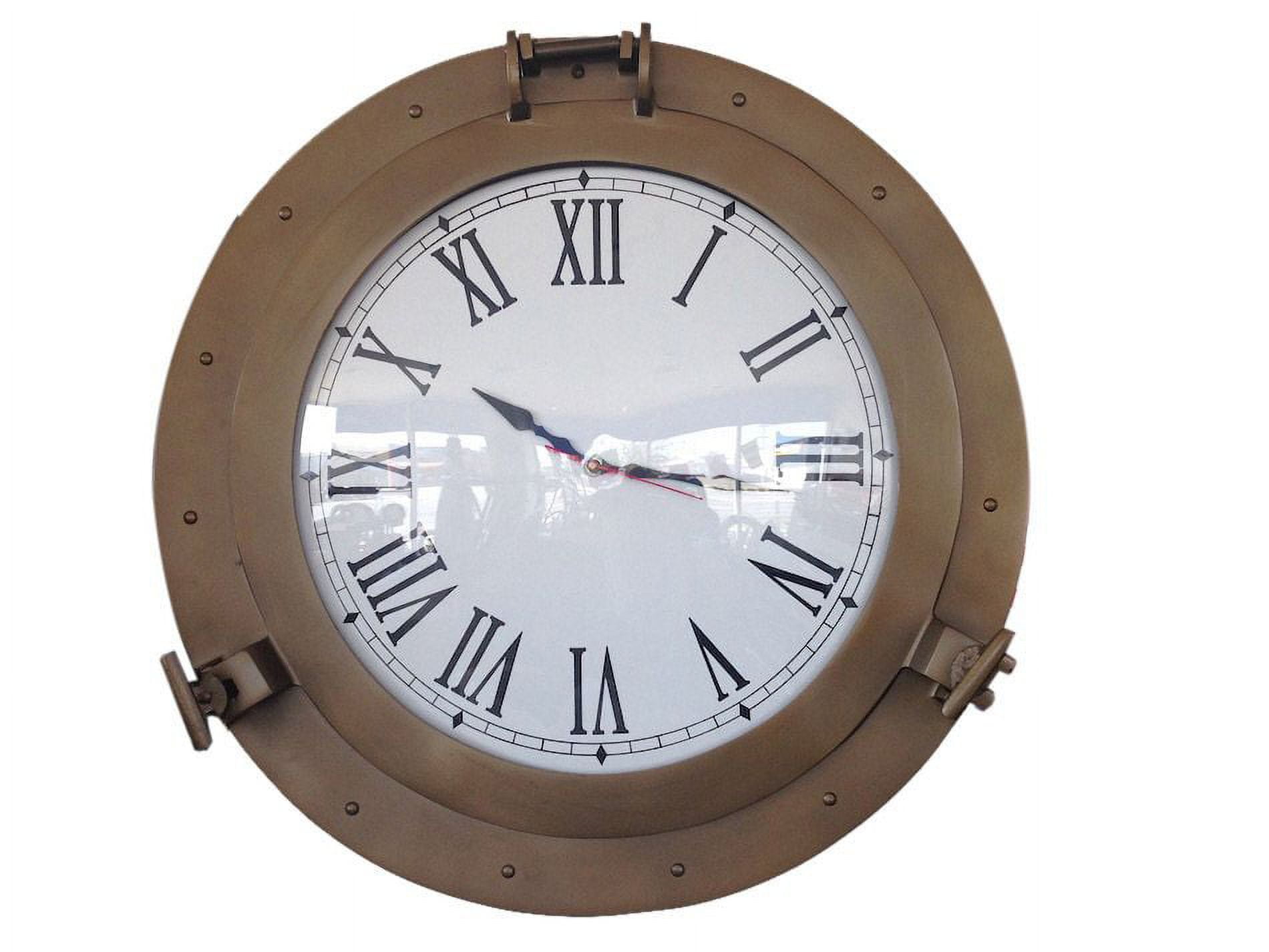 Handcrafted Decor Antique Brass Decorative Ship Porthole Clock- 24 in. - Walmart.com