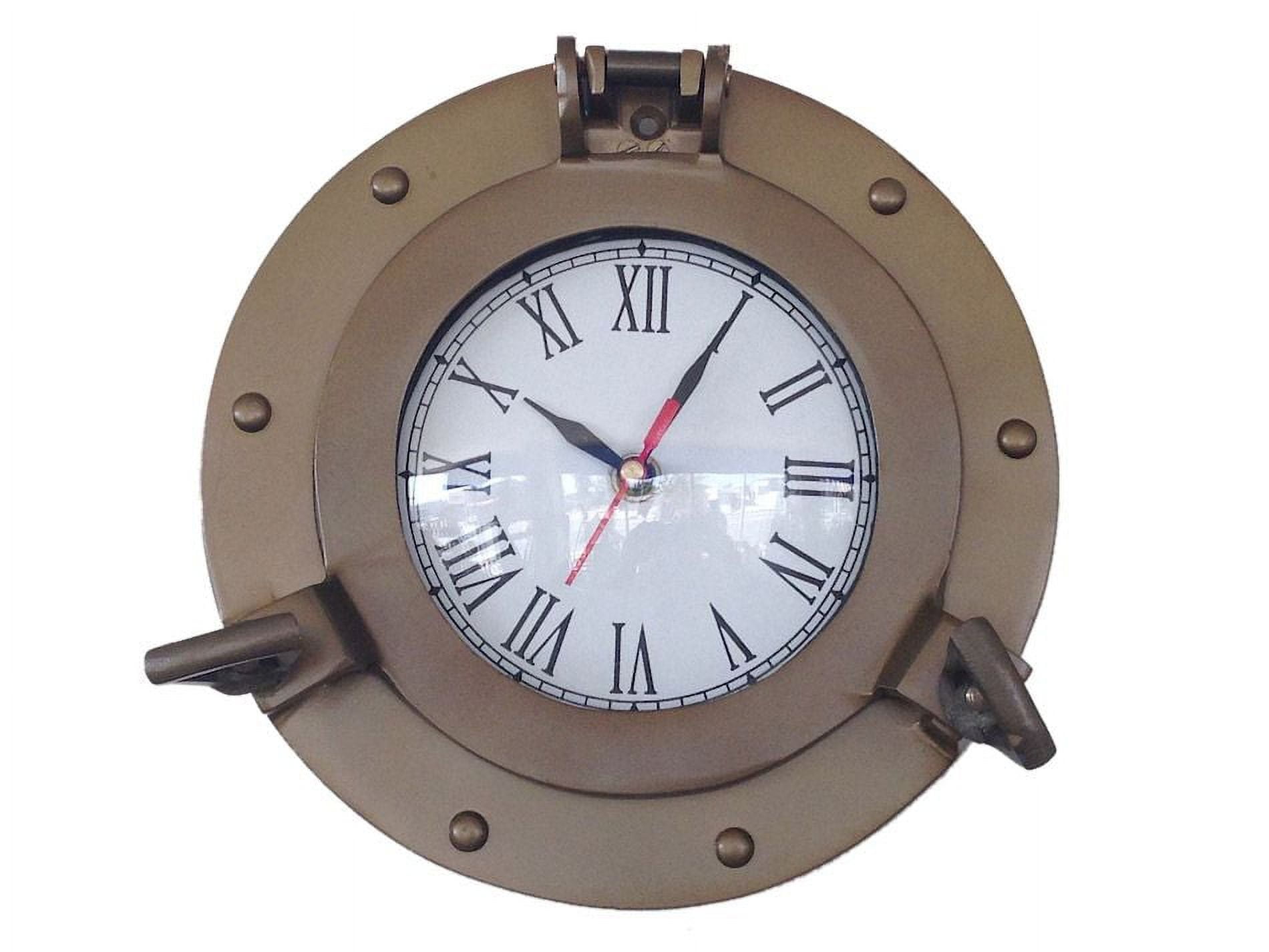 Antique Brass Decorative Ship Porthole Clock 8"" - Walmart.com